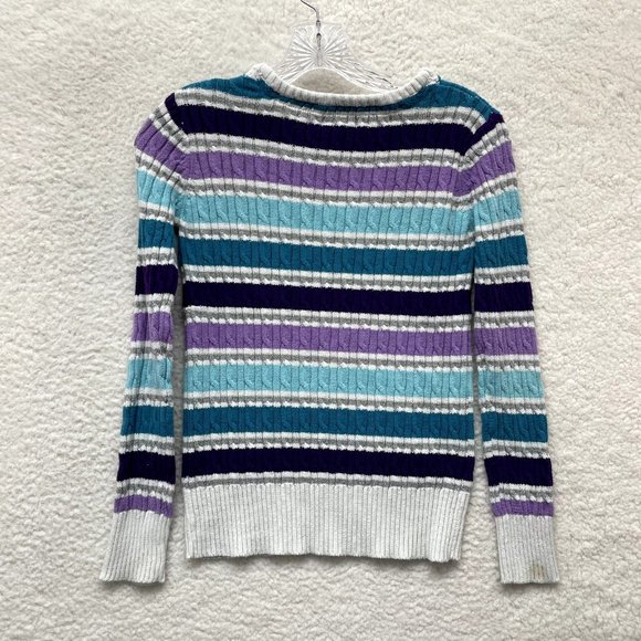 Cherokee | Shirts & Tops | Cherokee Purple Blue White Striped Cable ...